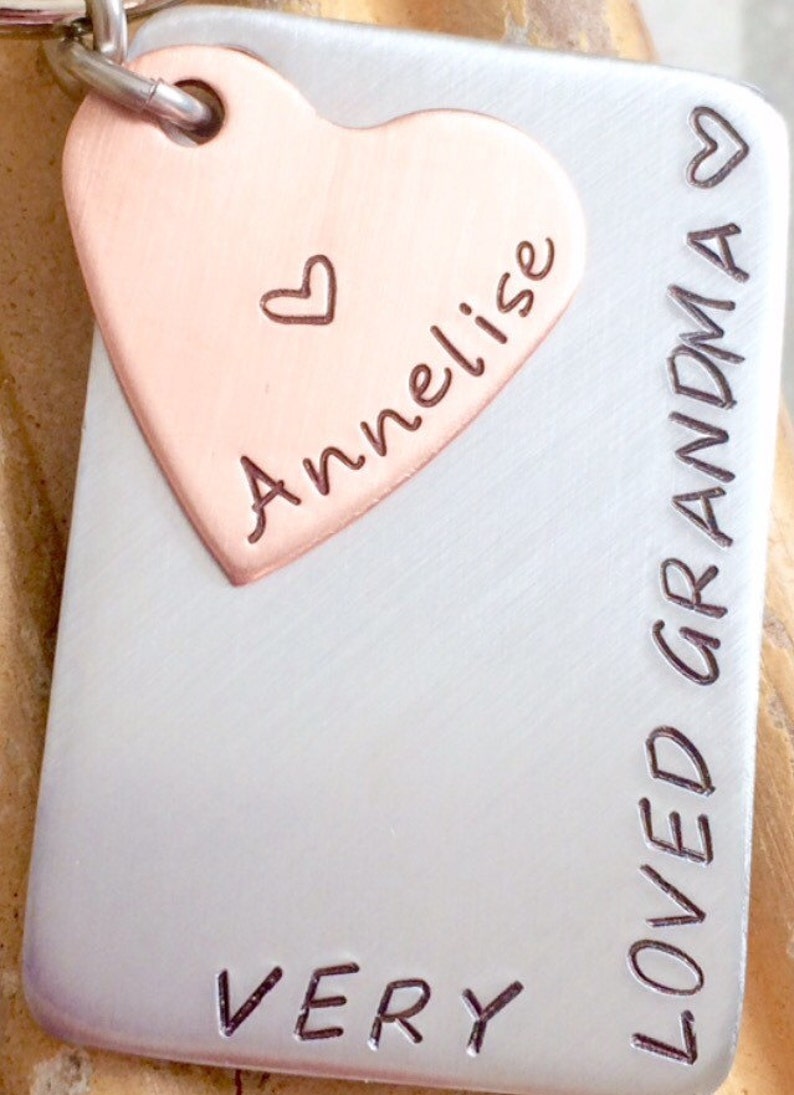 Grandma Keychain - Very Loved Grandma - Copper Heart -personalized ...