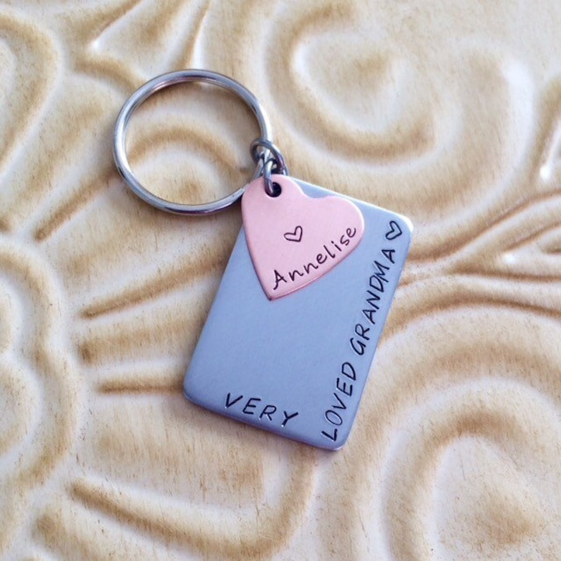 Grandma Keychain - Very Loved Grandma - Copper Heart -personalized ...