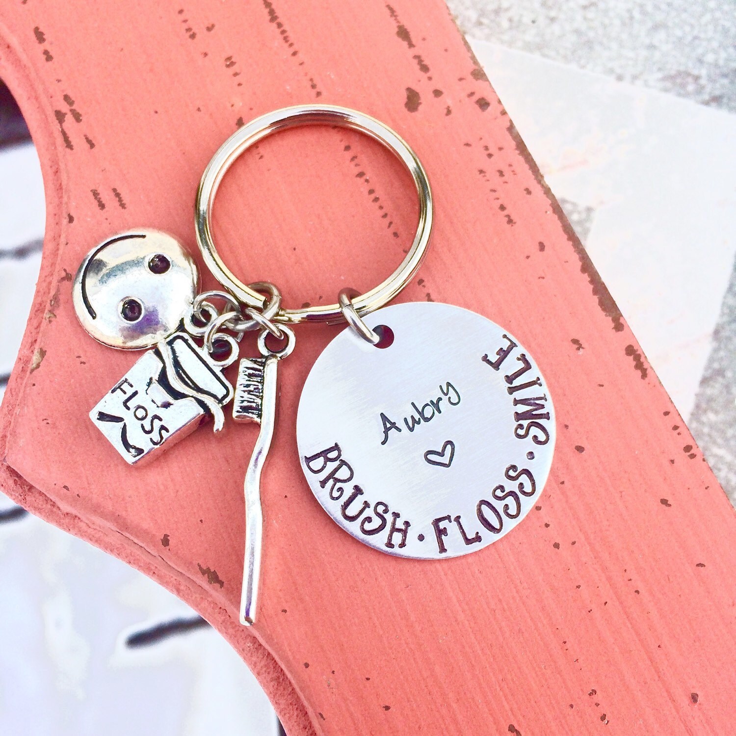 Hand Stamped Keychain - Custom Keychain - Thoughtful Gift ...