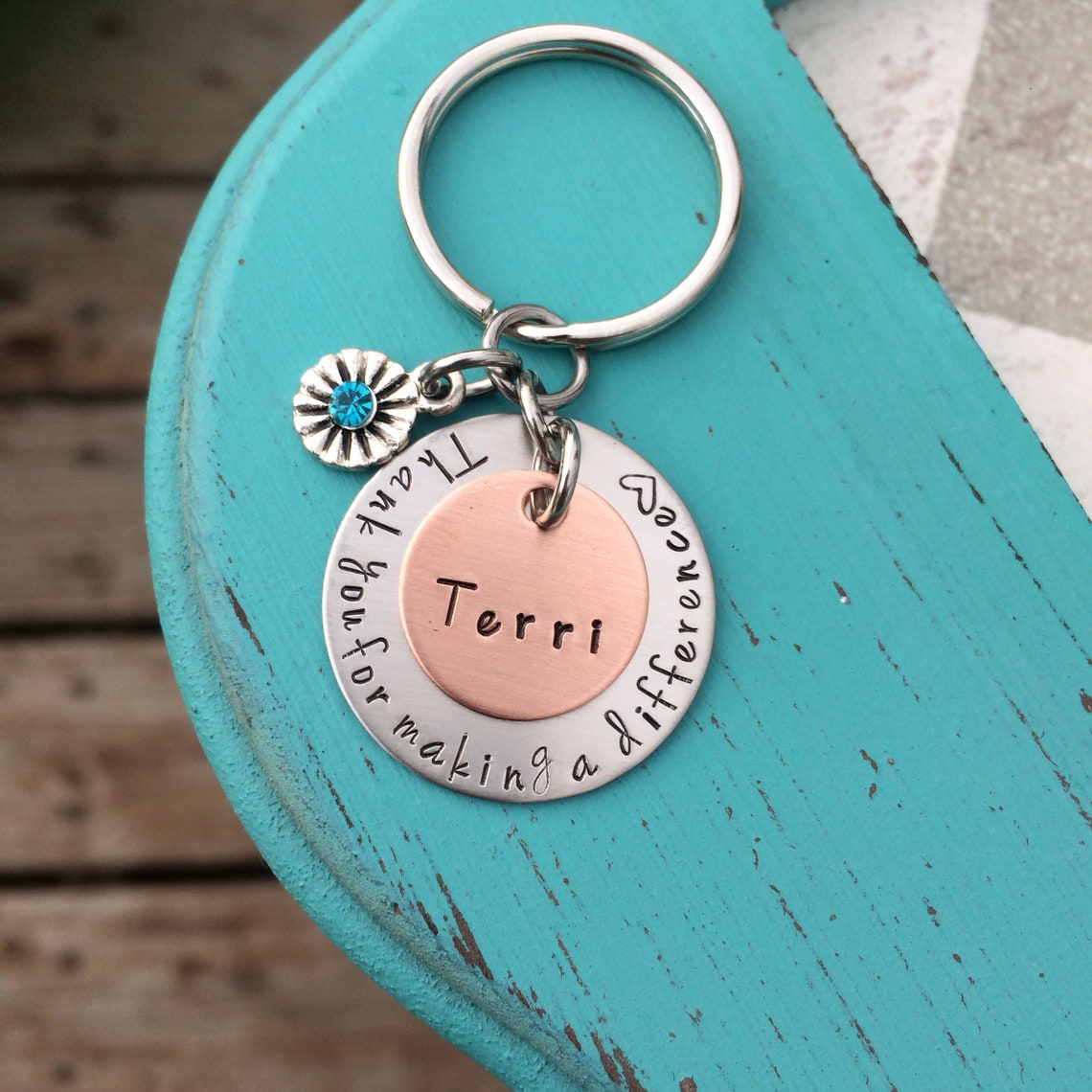 Thank You Keychain Thank You for Making a Difference | Etsy