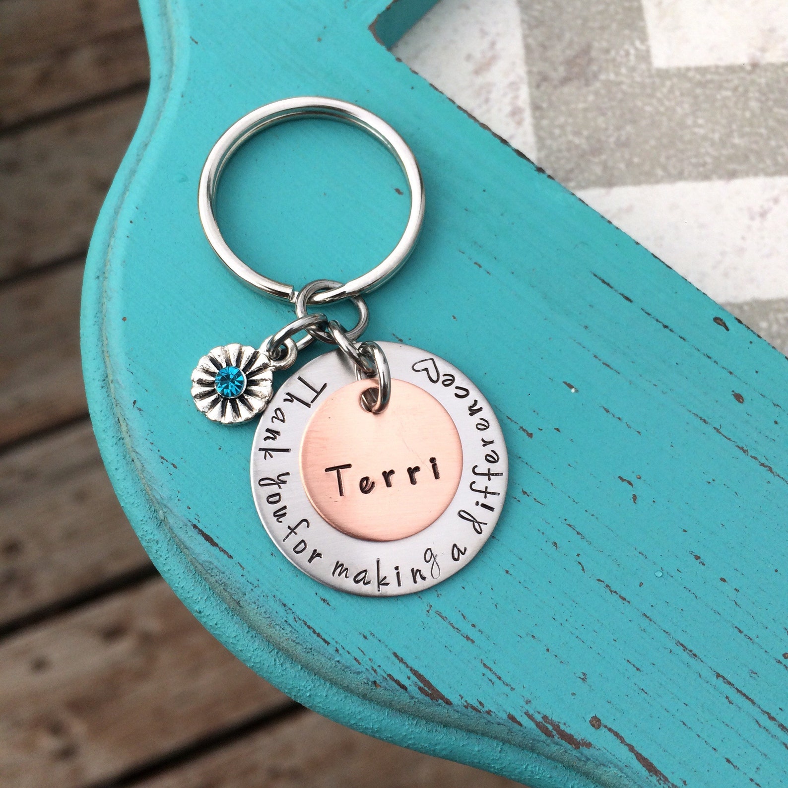 Thank You Keychain - Thank You for Making a Difference - Teacher Gift ...