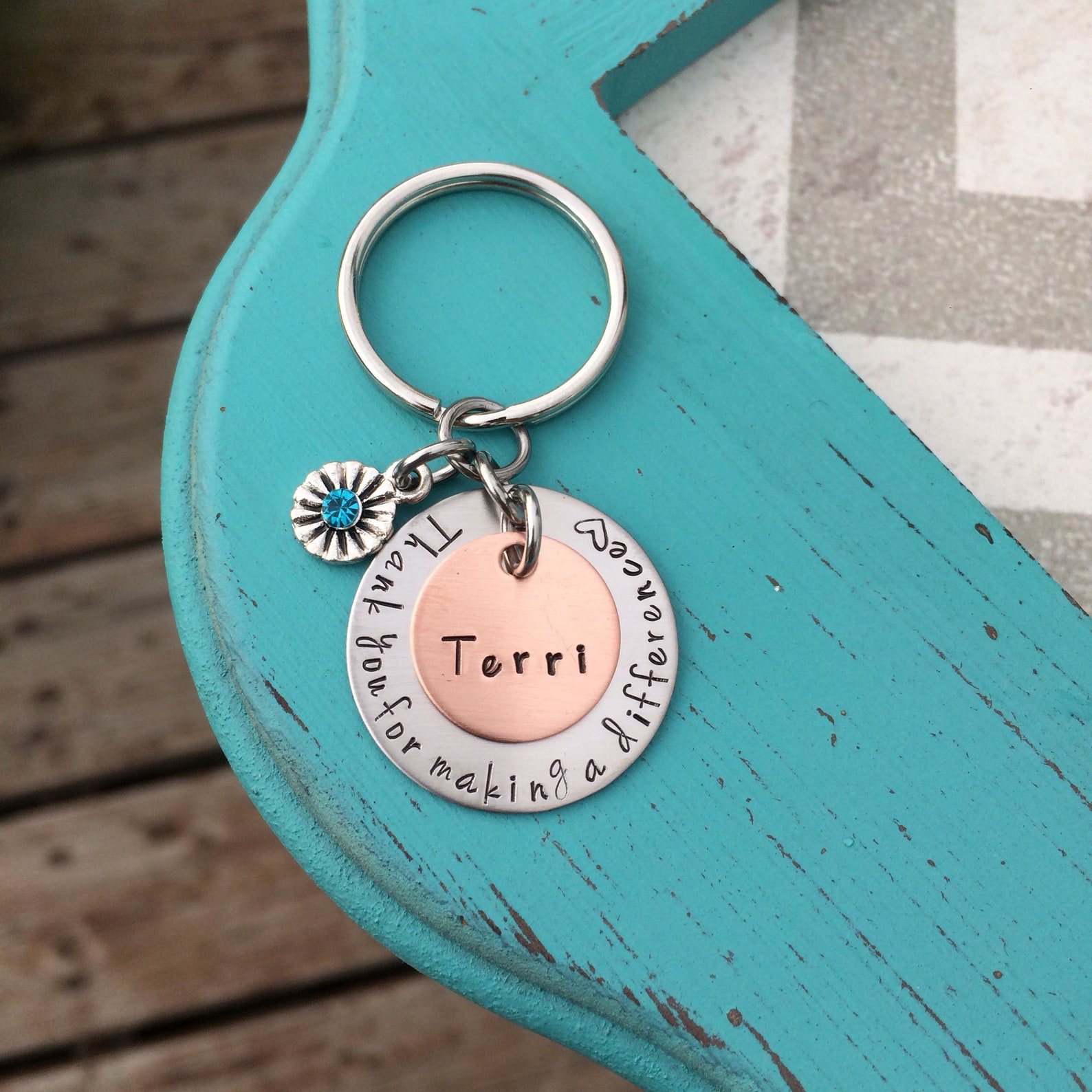 Thank You Keychain Thank You for Making a Difference | Etsy