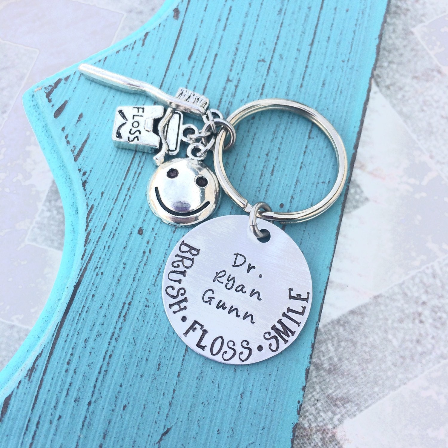 Hand Stamped Keychain Custom Keychain Thoughtful Gift | Etsy