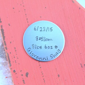 Baby Specs Token - Hand Stamped Token - Baby Keepsake - Remembrance ...