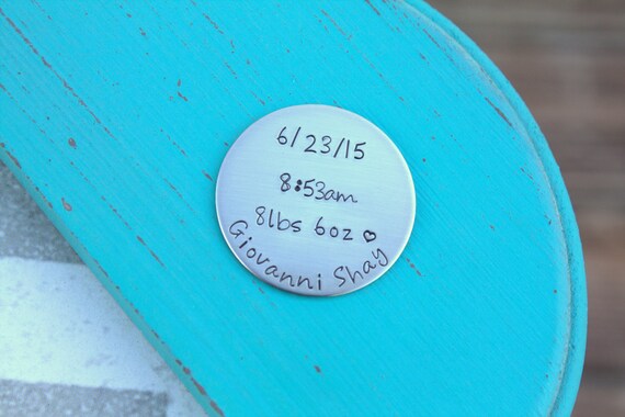Baby Specs Token Hand Stamped Token Baby Keepsake | Etsy