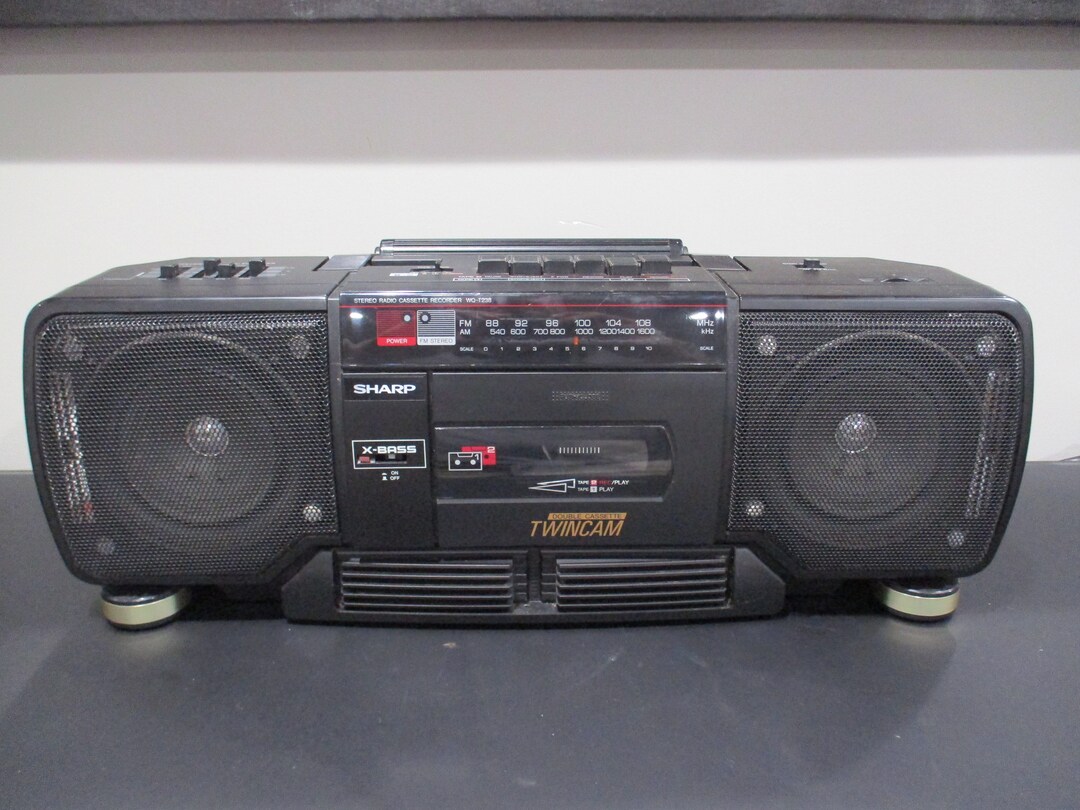 Vintage Sharp WQ-T238 Stereo Radio Cassette Recorder Twin Cam Rare Unit ...