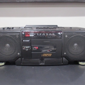 Vintage Sharp WQ-T238 Stereo Radio Cassette Recorder Twin Cam Rare Unit ...