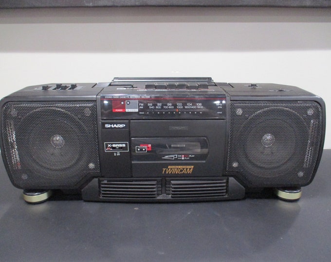Vintage Sharp WQ-T238 Stereo Radio Cassette Recorder Twin Cam Rare Unit ...