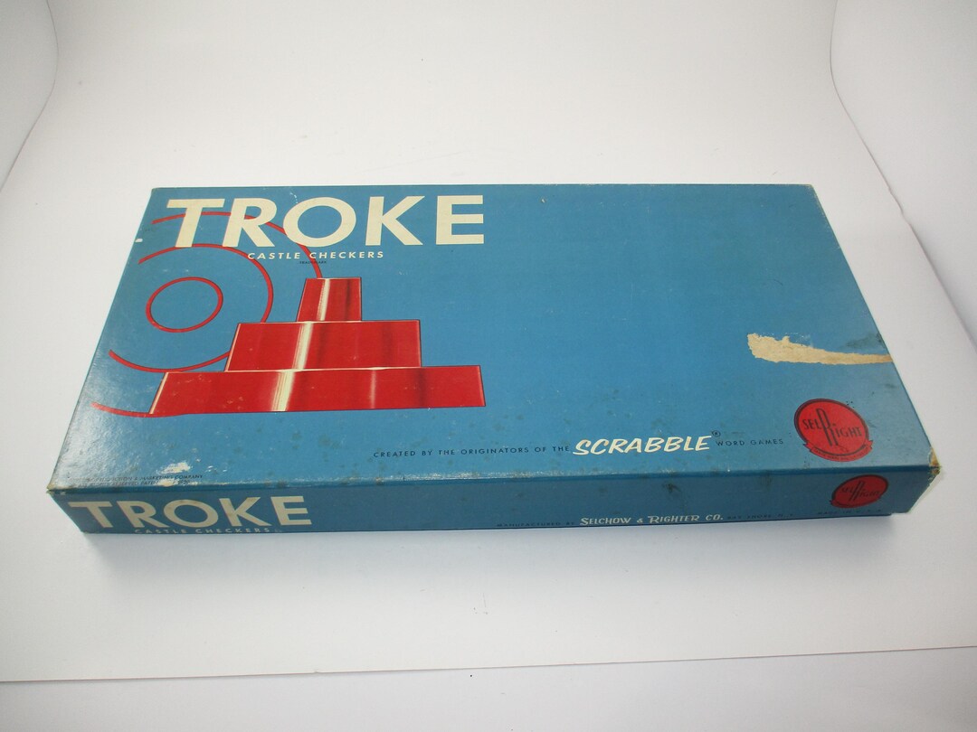 Vintage 1961 Selchow Game Troke Castle Checkers Game Complete With ...