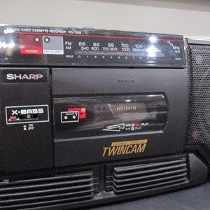 Vintage Sharp WQ-T238 Stereo Radio Cassette Recorder Twin Cam Rare Unit Works Perfectly Boom Box ...