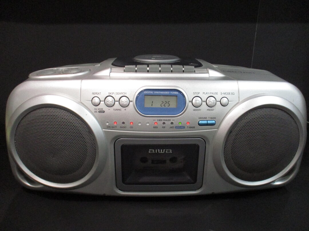vintage-aiwa-csd-td21-cd-radio-cassette-recorder-silver-etsy