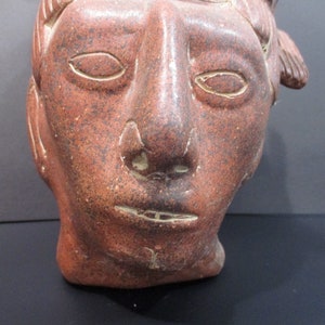 Vintage Mexican Aztec Art Pottery Representing Aut Inah Face Jug Type ...