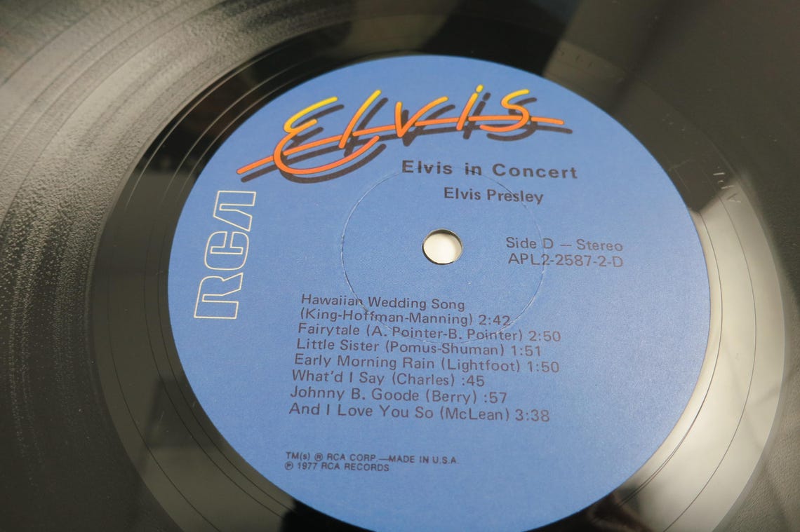Elvis in Concert 1977 Vinyl LP, Two Record Set - Etsy