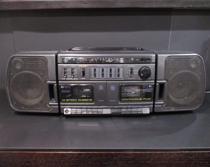 Vintage 1980's General Electric Portable Stereo Boom Box Cassette ...