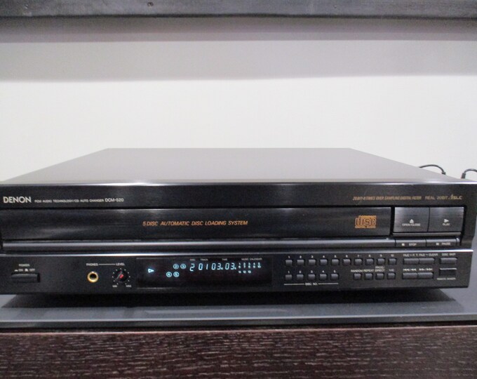 Vintage 1991 Denon DCM-520 PCM Audio Technology CD Changer 5 Disc Auto ...