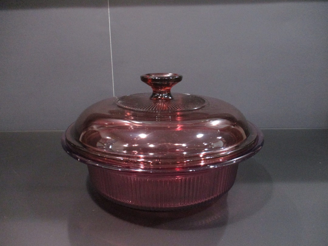 Vintage Cranberry Corning Ware 1 Quart 1 Liter V31-B Casserole Dish ...