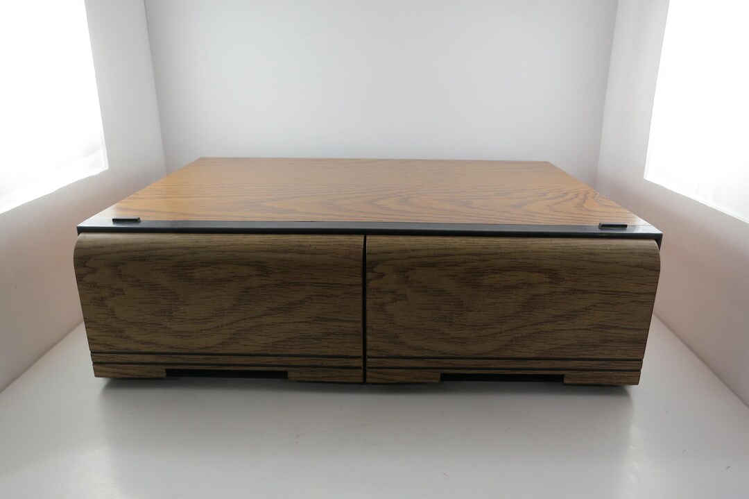 1980's Faux Wood VHS 2 Drawer Storage Cabinet Holds 18 Tapes Kenmark ...
