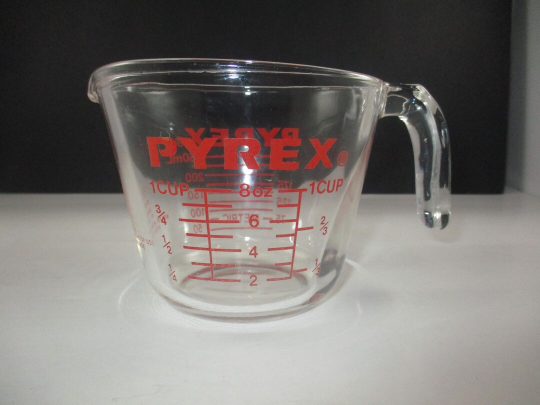 Vintage Pyrex Measuring Cup 1 Cup Red Lettering Excellent Condition - Etsy