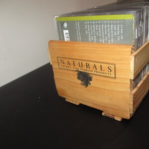Vintage Natural Pine Naturals CD Holder Display Holds 25 Disc's ...