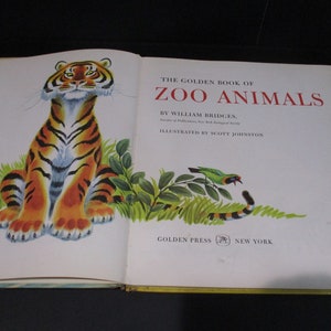 Vintage 1962 Giant Golden Book the Golden Book of Zoo Animals Very Good ...