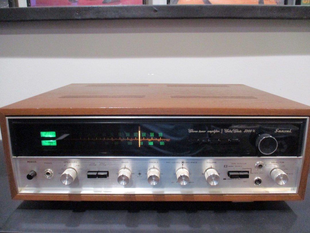 1970's Sansui 5000X Solid State Stereo Tuner Amplifier Wood Case Works ...