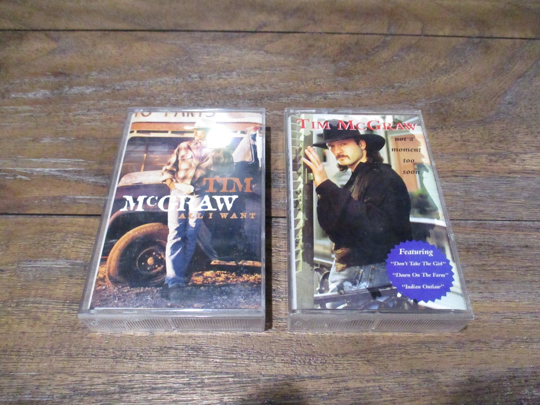 Vintage 1990's Tim Mcgraw Cassette Tapes Everywhere Not A Moment Too Soon All I Want Sold ...