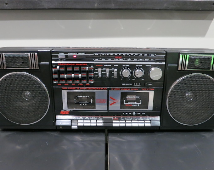 Vintage 1980's General Electric Portable Stereo Boom Box Cassette ...
