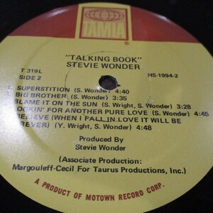 Vintage 1972 Vinyl LP Record Stevie Wonder Talking Book Excellent ...