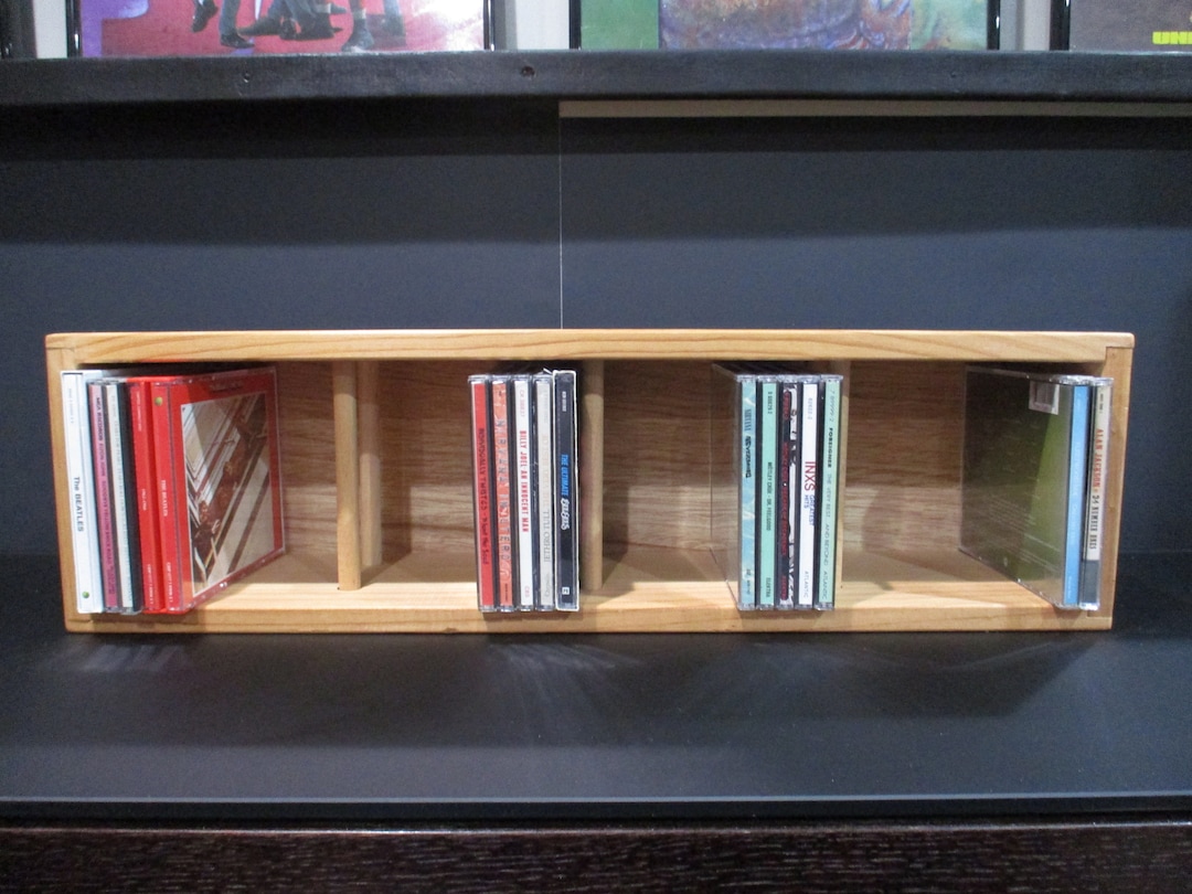 Vintage 1992 Deluxe Napa Valley Wooden CD Crate Holder up to 44 Discs ...