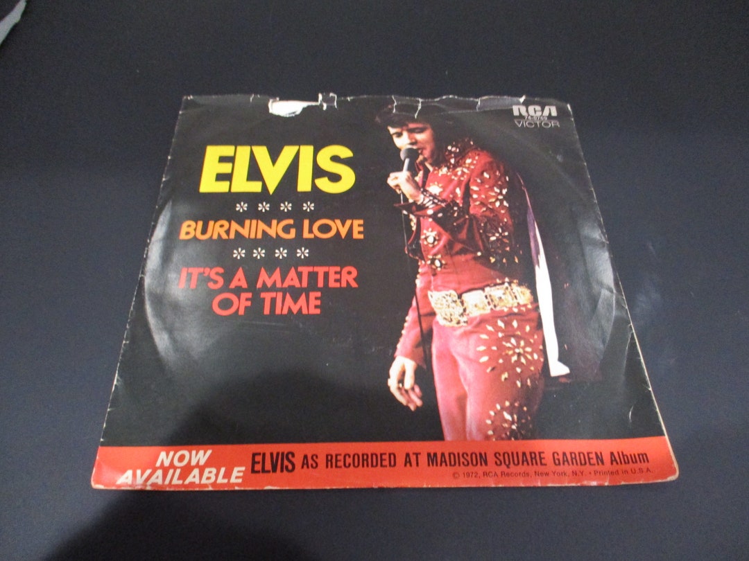 Vintage 1972 Vinyl 45 RPM Record Burning Love Elvis Presley It's A ...