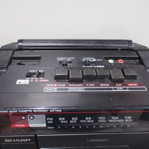 Vintage Sharp WQ-T238 Stereo Radio Cassette Recorder Twin Cam Rare Unit ...