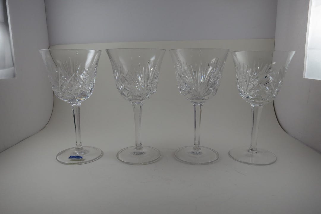 Set of Four Vintage Gorham Crystal Cherrywood 6 7/8 Inch Water/wine ...