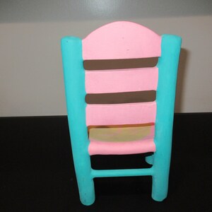 Rare Vintage Solveig Cox Pottery Cat Chair Teal Pink Beige With Mice ...