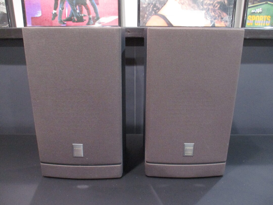 Pair of 90's Sharp X-bass Stereo Speakers Gray W/covers Excellent ...