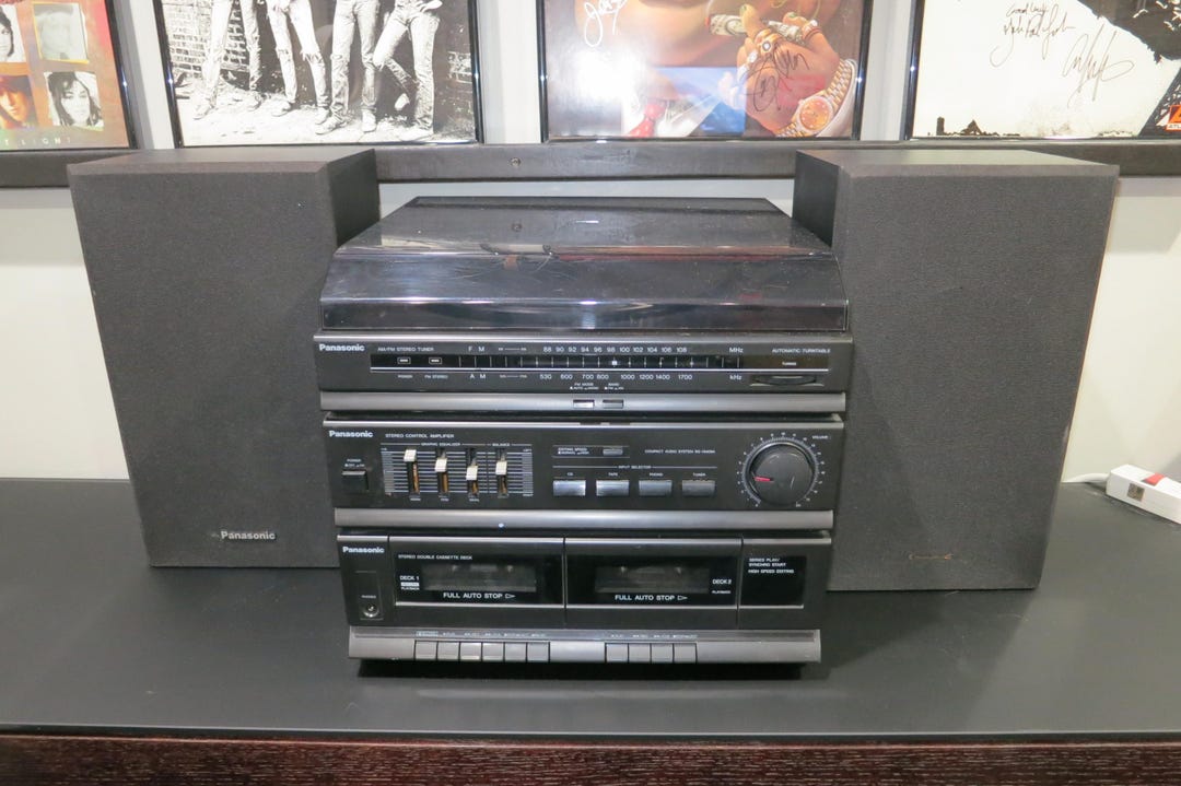 Vintage Panasonic Compact Audio System Record Player Dual Cassette ...