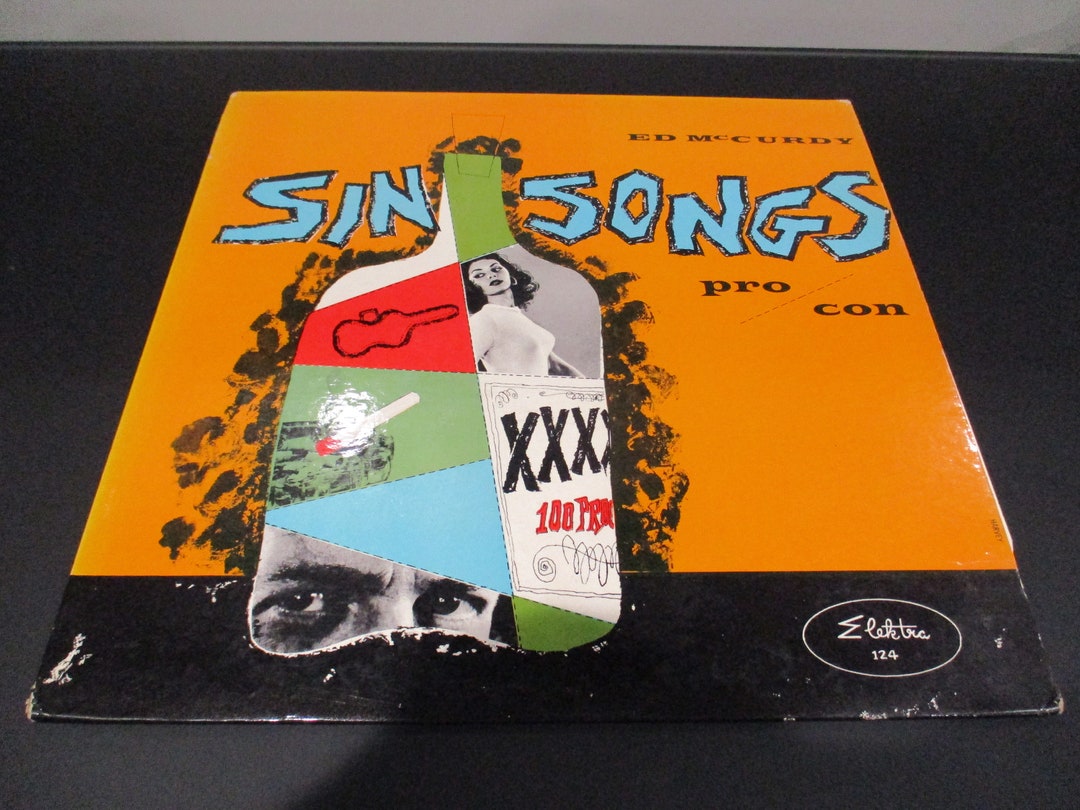 Vintage 1959 Vinyl LP Record Sin Songs Pro/con Ed Mccurdy Rare LP ...