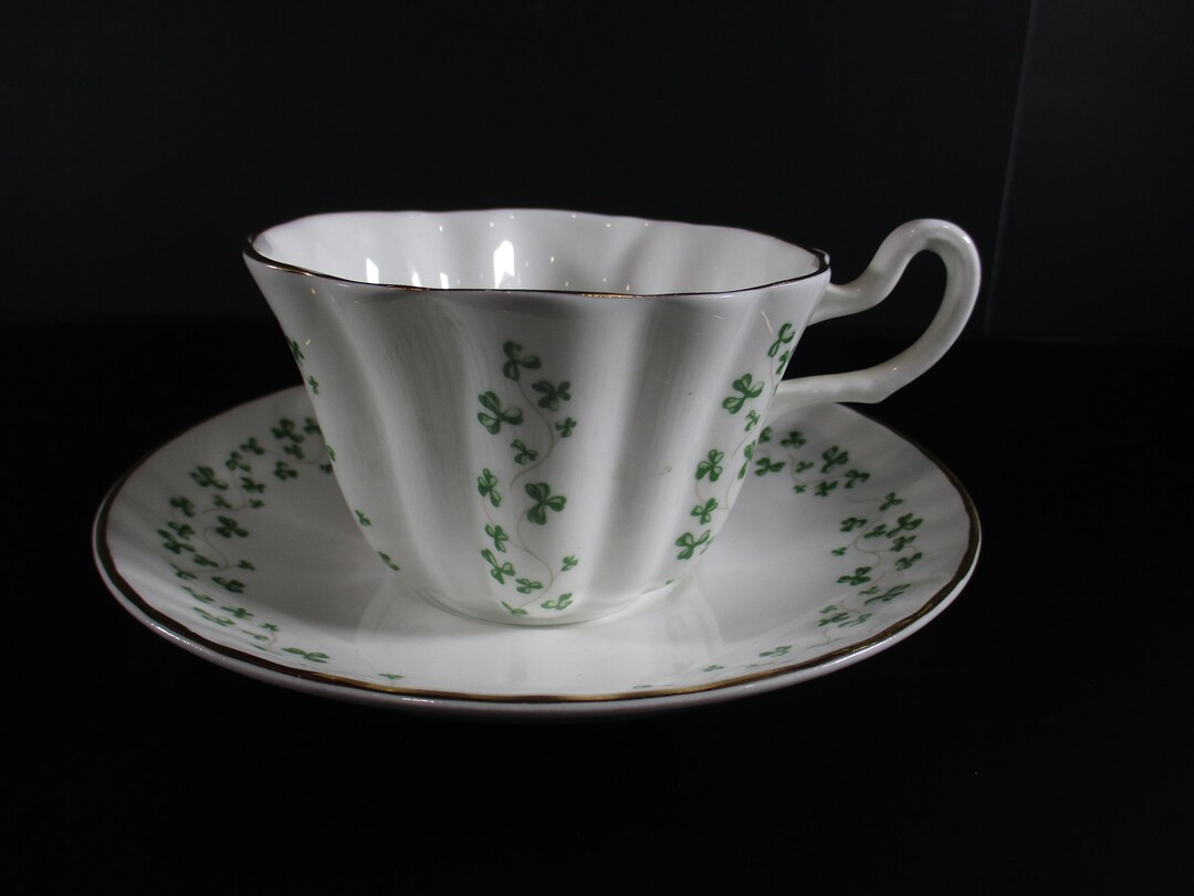 Royal Tara English Fine Bone China Shamrock Pattern Cup and Saucer Set ...