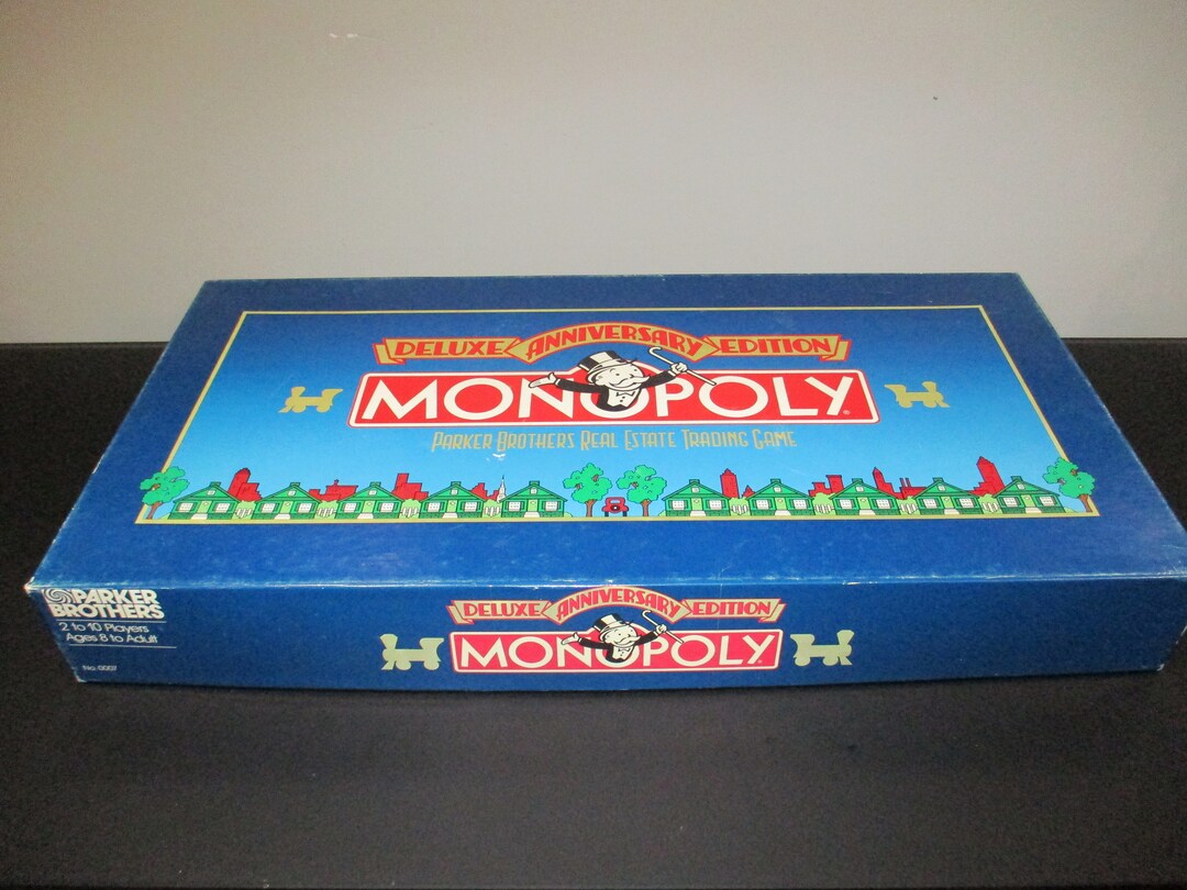 Vintage 1984 Board Game Monopoly Deluxe Anniversary Edition 100 Percent ...