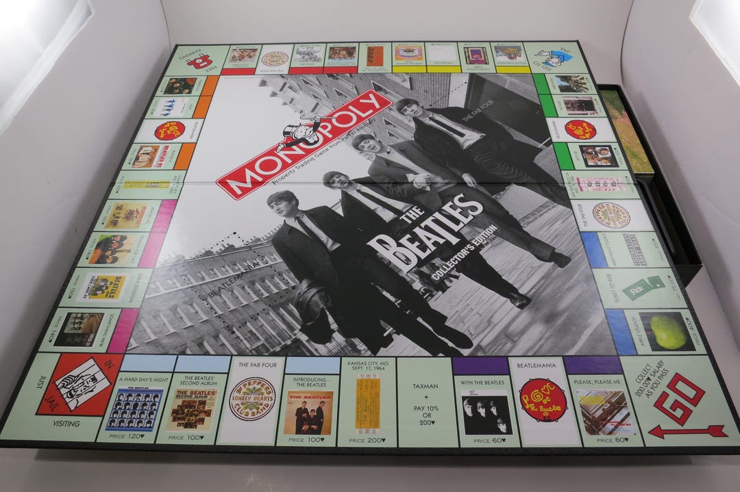 Beatles Monopoly Board Game: Custom Pewter Tokens, Sealed Complete ...