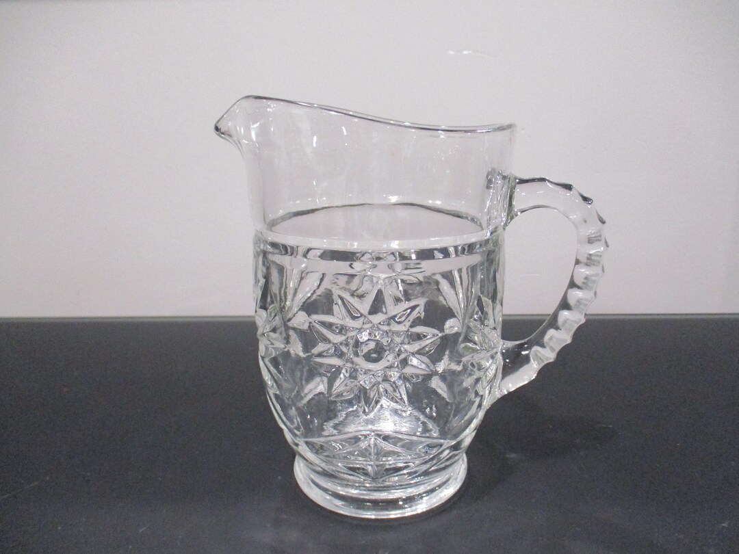 Vintage 1960's Anchor Hocking Star of David Clear Pint Water Pitcher ...