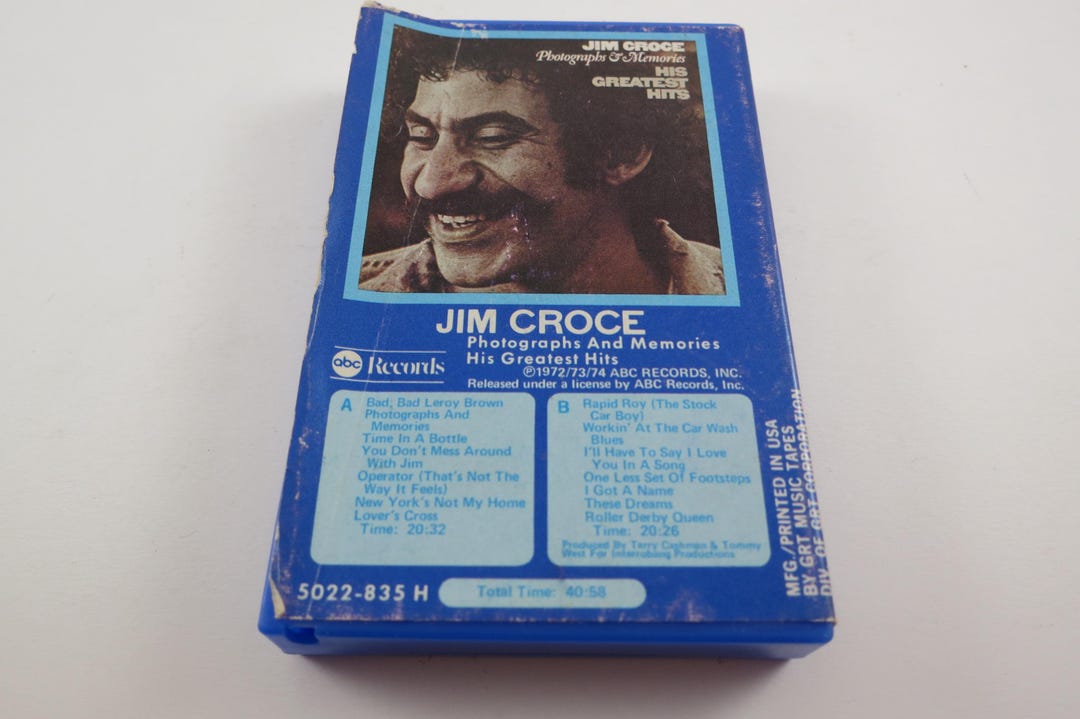 Vintage 1980s Jim Croce Cassette Tape: Greatest Hits, Time in A Bottle ...