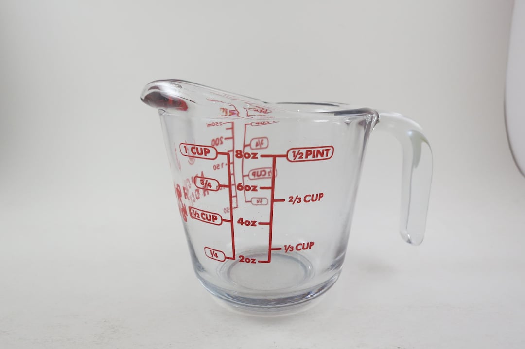 Vintage Anchor Hocking 1-cup Measuring Cup: Red Lettering - Etsy