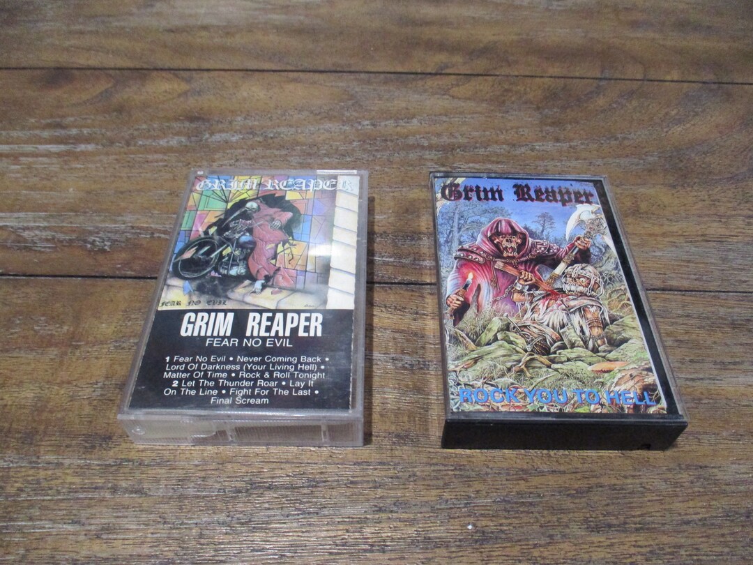 Vintage 1980's Grim Reaper Cassette Tapes Rock You to Hell Fear No Evil See You in Hell Sold ...