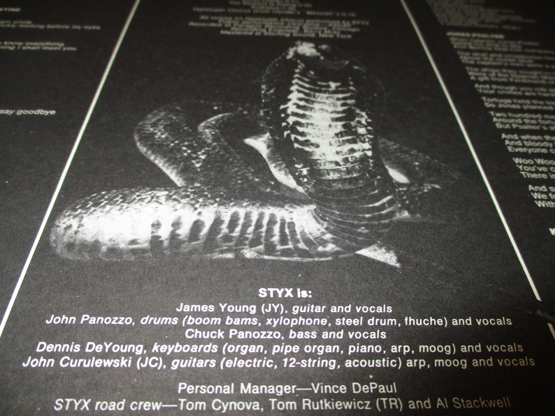 Vintage 1973 Vinyl LP Record the Serpent is Rising STYX - Etsy