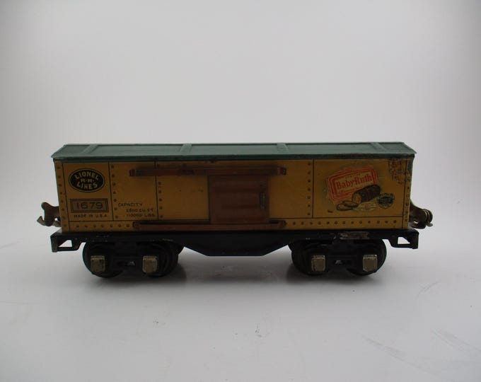 Vintage Lionel Trains Pre War O Gauge Baby Ruth Box Car Tin Yellow and ...
