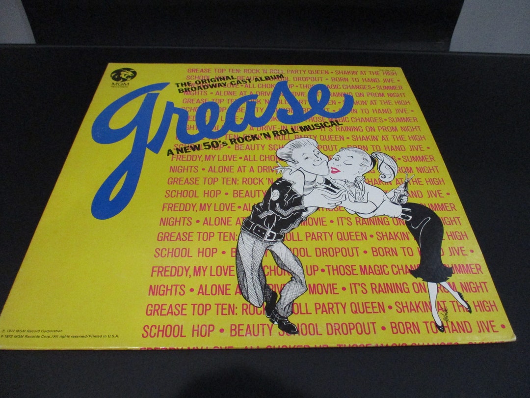 Vintage 1972 Vinyl LP Record Grease the Original Broadway Cast Album ...