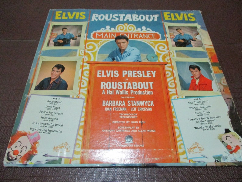 Vintage 1965 LP Record Elvis Presley Roustabout Soundtrack - Etsy