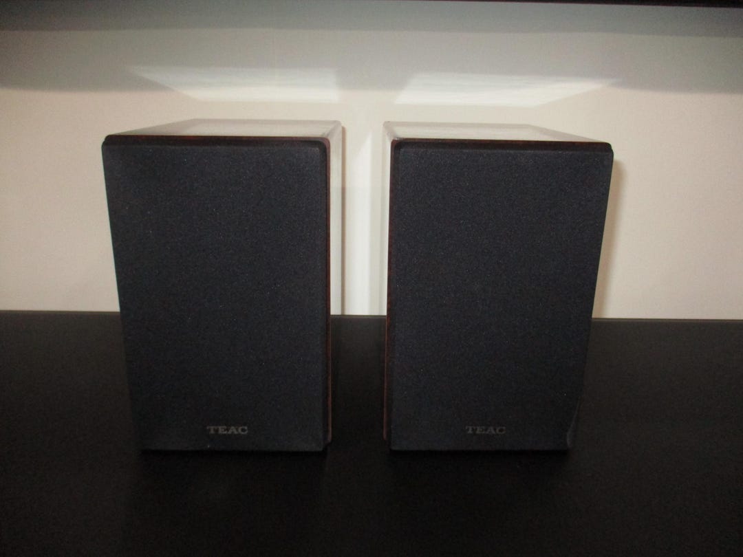 Pair of Teac 2 Way Speaker System Great Sound Cherry Faux Wood Cases ...