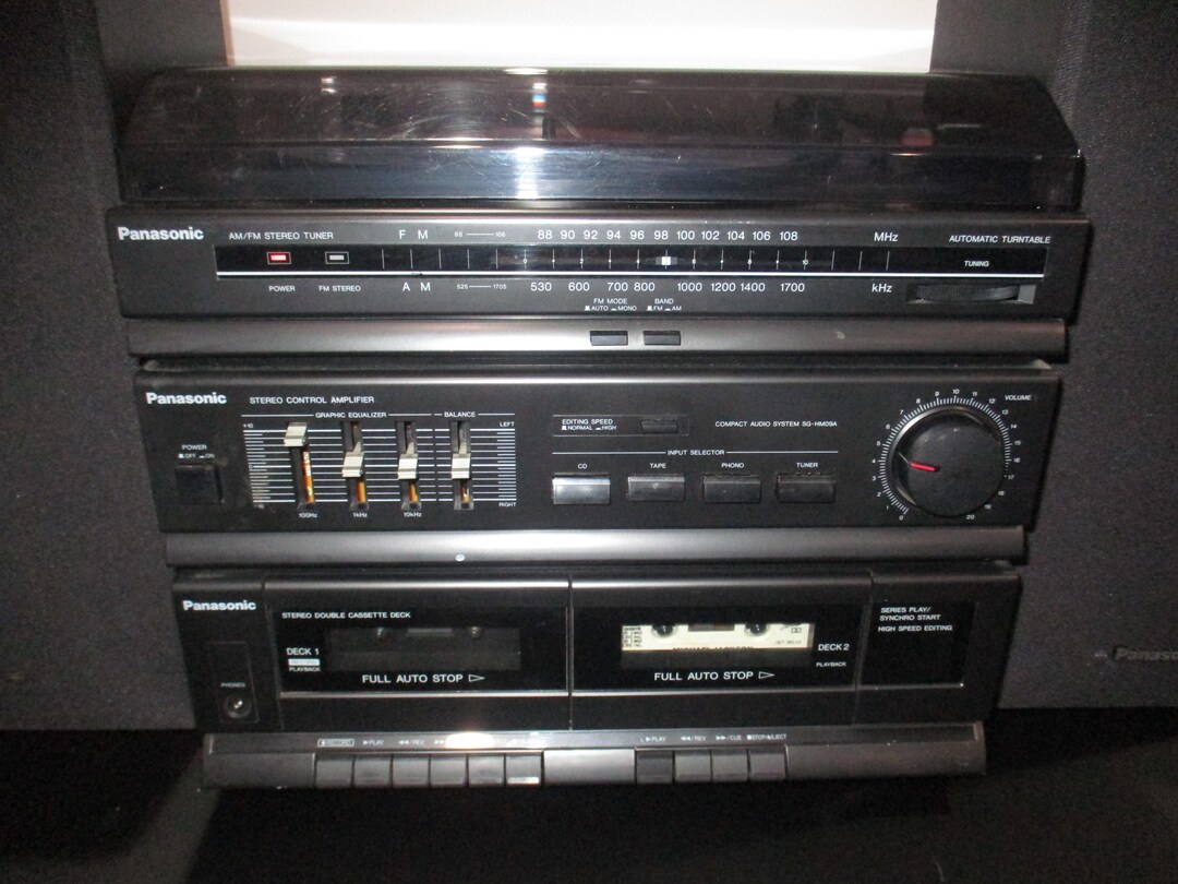 Vintage Panasonic Compact Audio System Record Player Dual Cassette ...