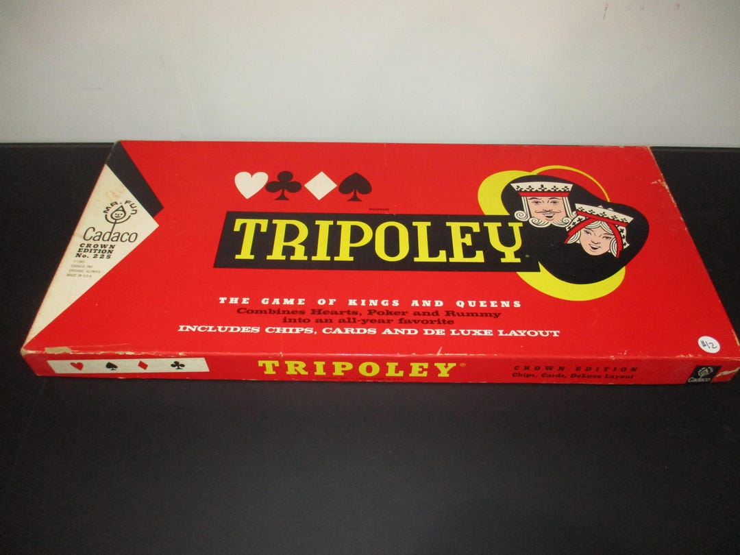 Vintage 1965 Cadaco Games Crown Edition 225 Board Game Tripoley ...